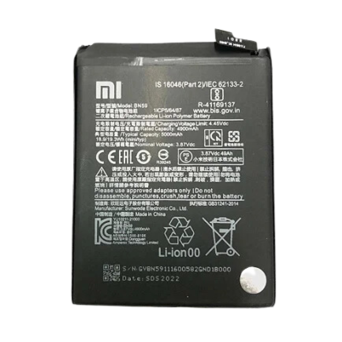 BATERIA XIAOMI BN-59 REDMI NOTE 10 / 10S / NOTE 10 PRO - Bateria Xiaomi ...